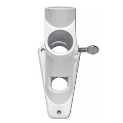 White 2-Way Aluminum Flagpole Bracket | FlagandBanner.com