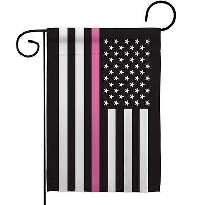 Thin Pink Line Garden Banner (13 in. x 18 in.) | FlagandBanner.com