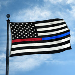 Thin Red and Blue Line US Flag (3 ft x 5 ft) | FlagandBanner.com