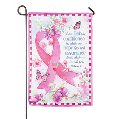 Ribbons of Hope Suede Garden Flag | FlagandBanner.com