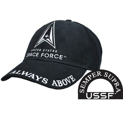 Space Force Black Emblem Cap | FlagandBanner.com