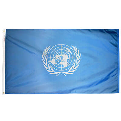United Nations Appliqued Nylon Flag 1218 | FlagandBanner.com