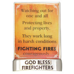 God Bless Firefighters Mini Plaque | FlagandBanner.com
