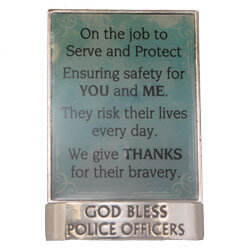 God Bless Police Officers Mini Plaque | FlagandBanner.com