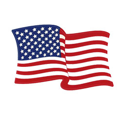 Left-Hand Waving American Flag Decal | FlagandBanner.com