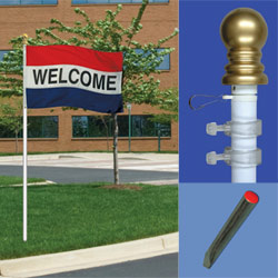 Portable Spinning Flagpole Kit with Lawn Socket | FlagandBanner.com