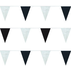 Black/White String Pennants | FlagandBanner.com