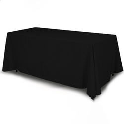 Black Table Throw for 8 ft. Table (155 Denier Polyester ...